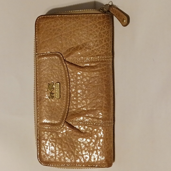 Coach | Bags | Coach Gold Metallic Wallet | Poshmark
